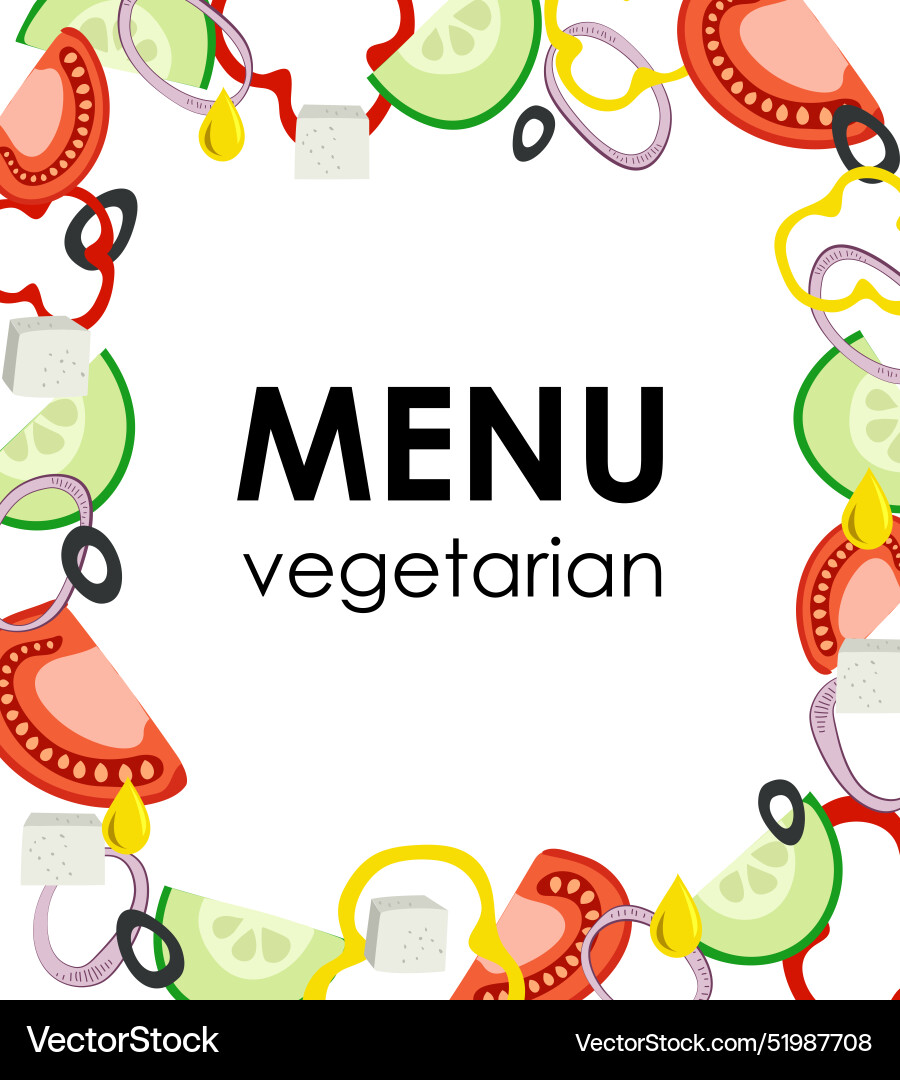 Cover vegetarian menu for restaurant cafe Vector Image