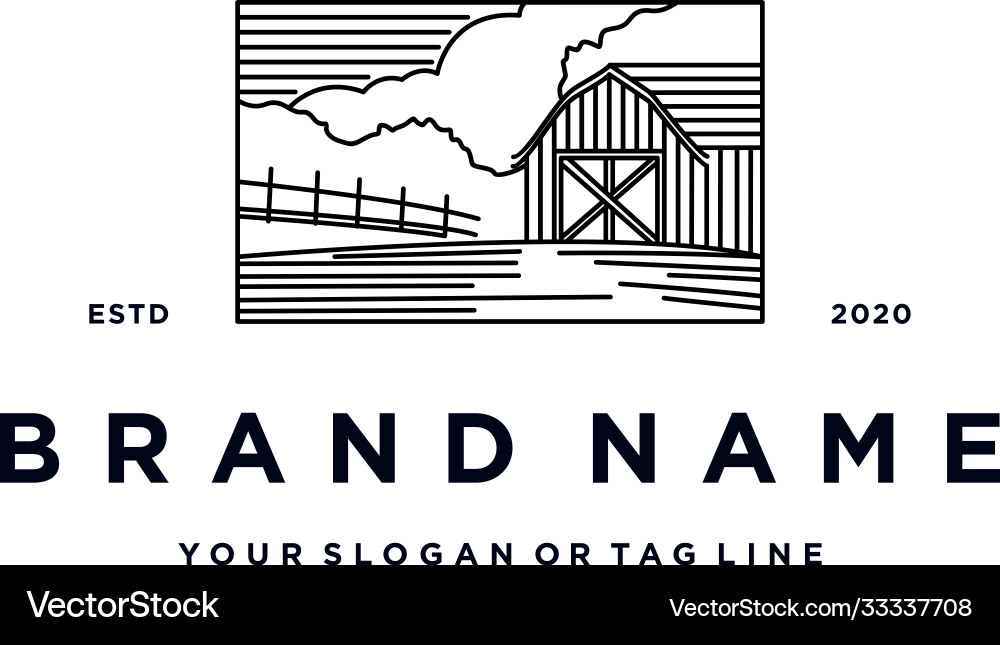 Farm shed logo design Royalty Free Vector Image