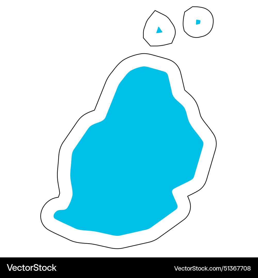 Mauritius country map sticker Royalty Free Vector Image