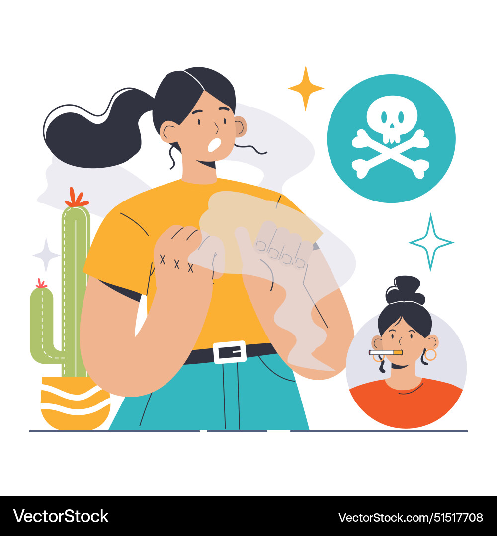 Nicotine replacement therapy concept flat Vector Image