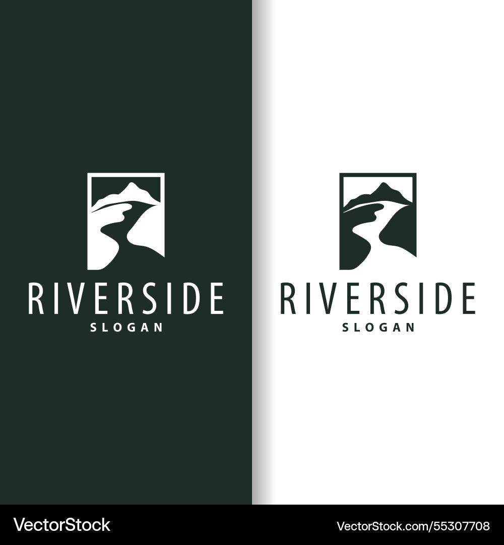 River logo creeks simple silhouette inspiration Vector Image