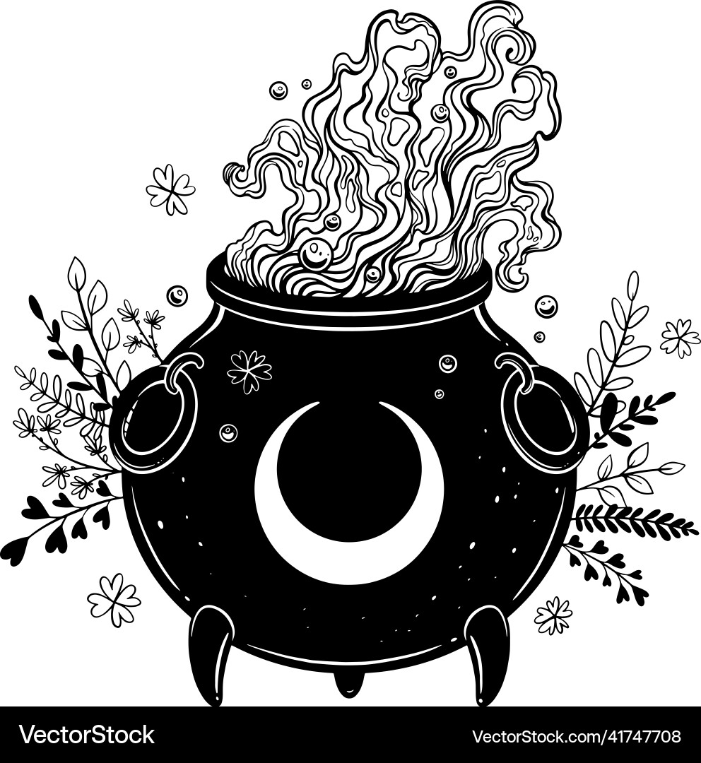 Witchs cauldron Royalty Free Vector Image - VectorStock