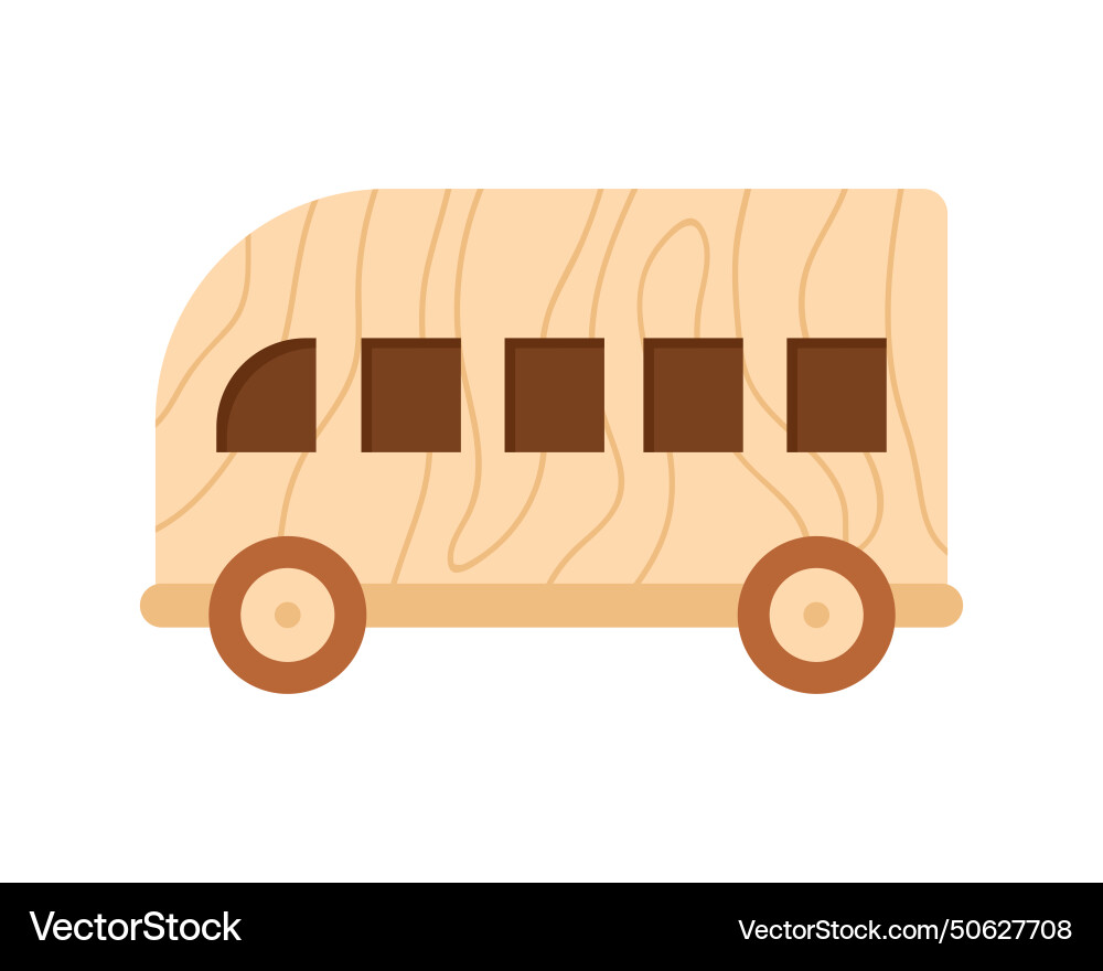 Wooden bus toy Royalty Free Vector Image - VectorStock