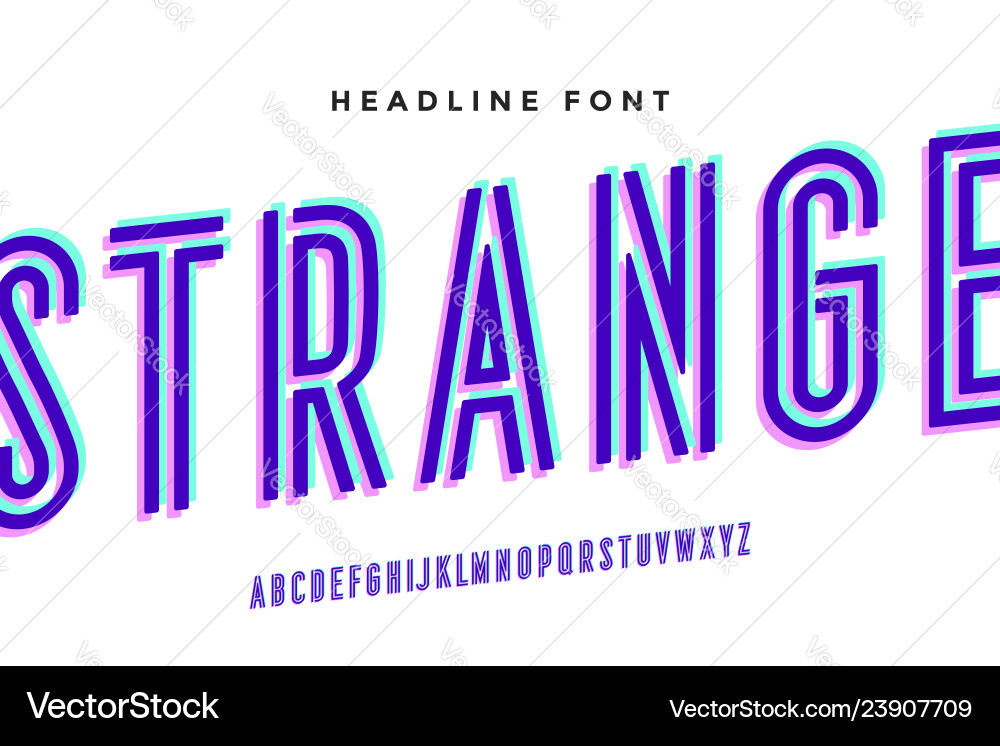 Alphabet and font bold regular medium Royalty Free Vector