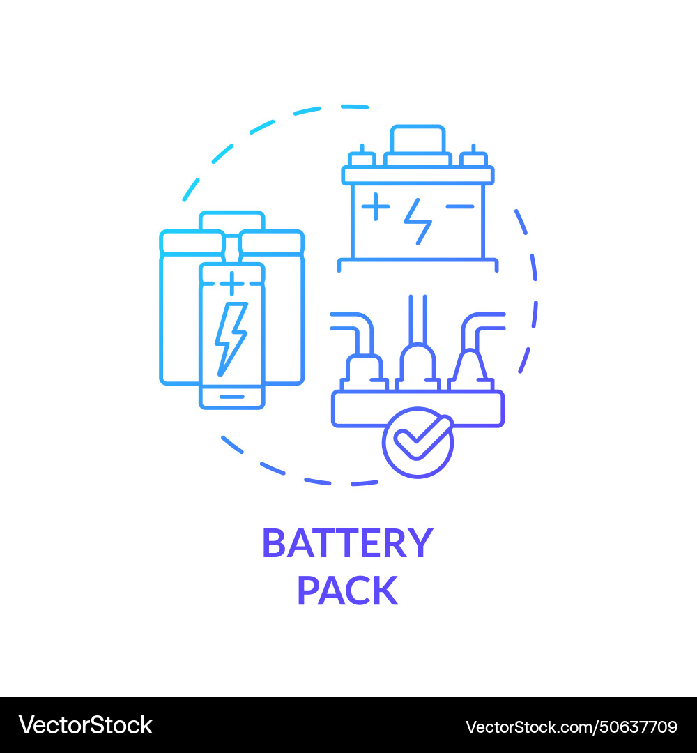 Battery pack blue gradient concept icon Royalty Free Vector