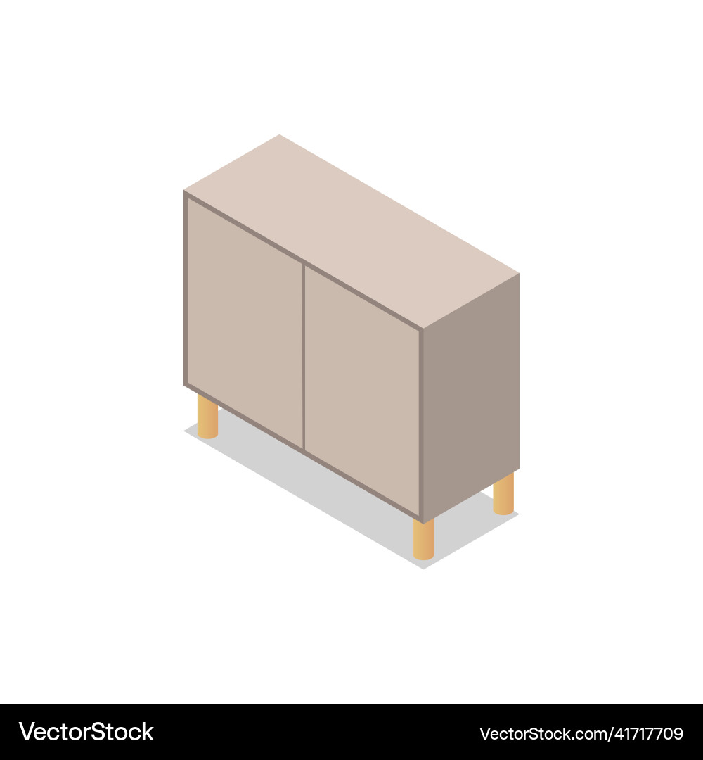 Cabinet furniture isometric view interior Vector Image