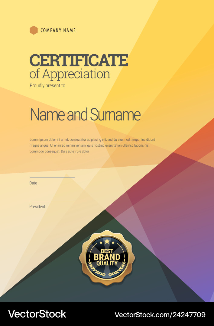 Zertifikat Vorlage Diplom des modernen Designs Vektorbild