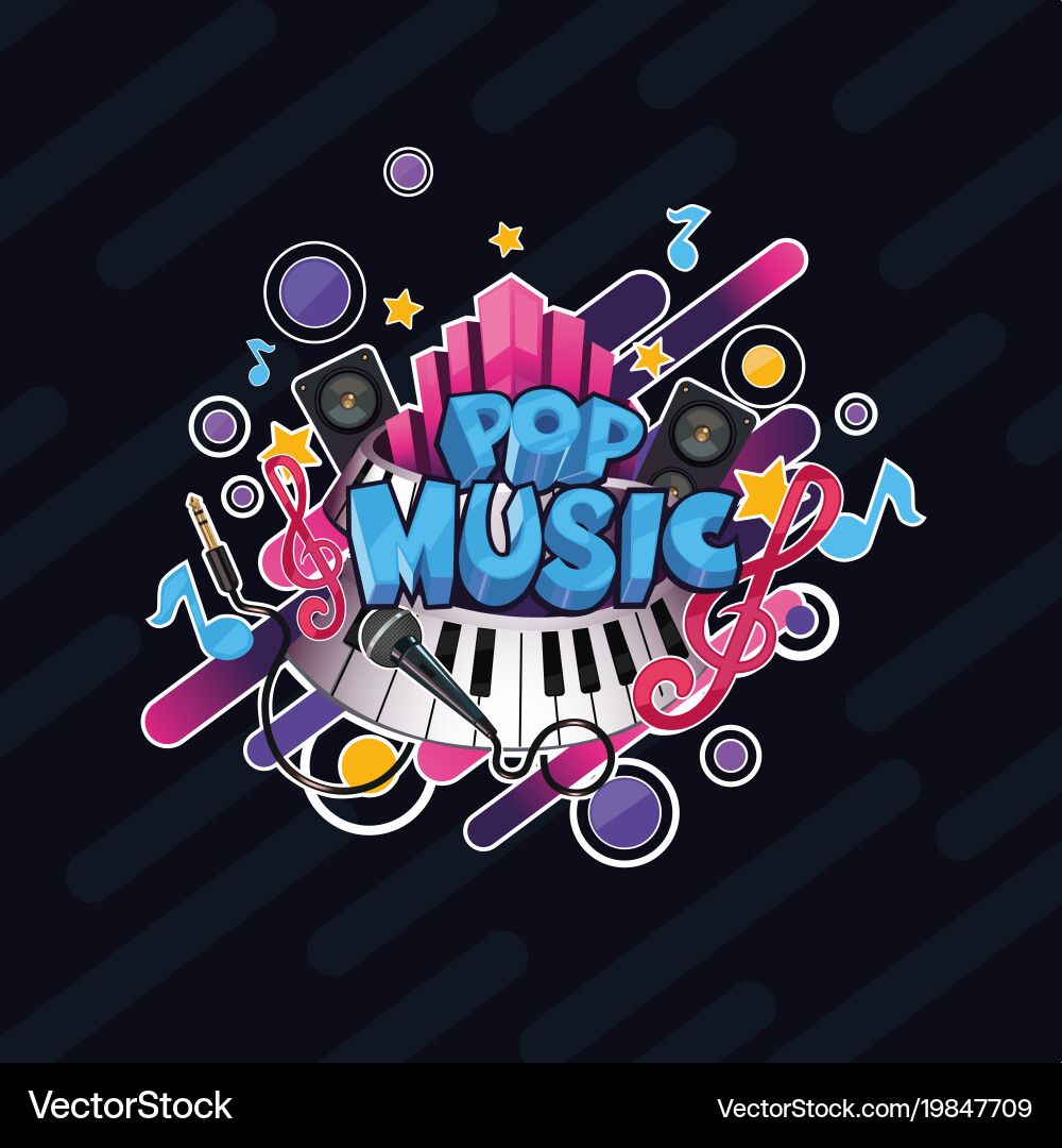 Colorful detailed pop music can Royalty Free Vector Image
