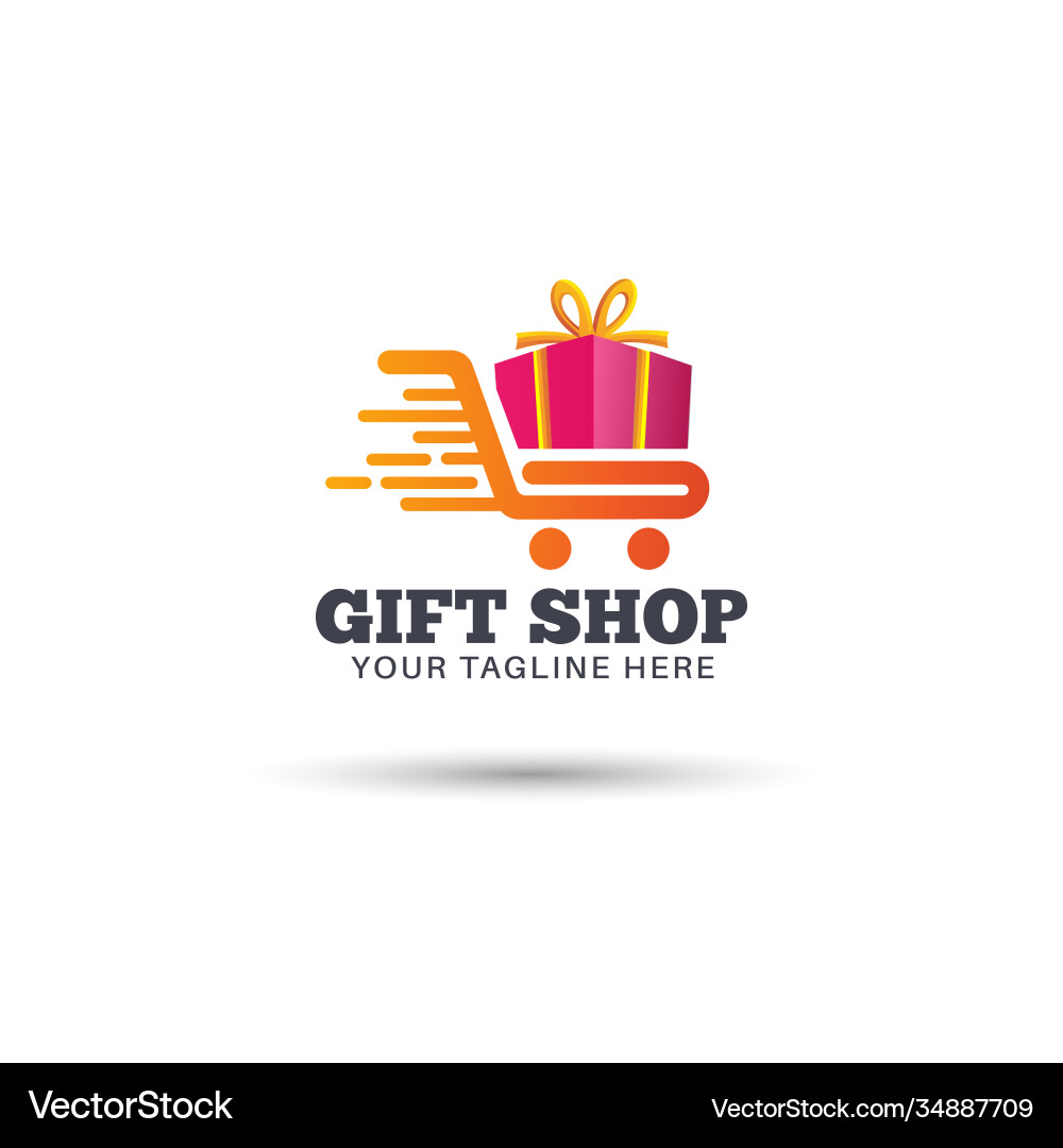 Gift shop logo design Royalty Free Vector Image