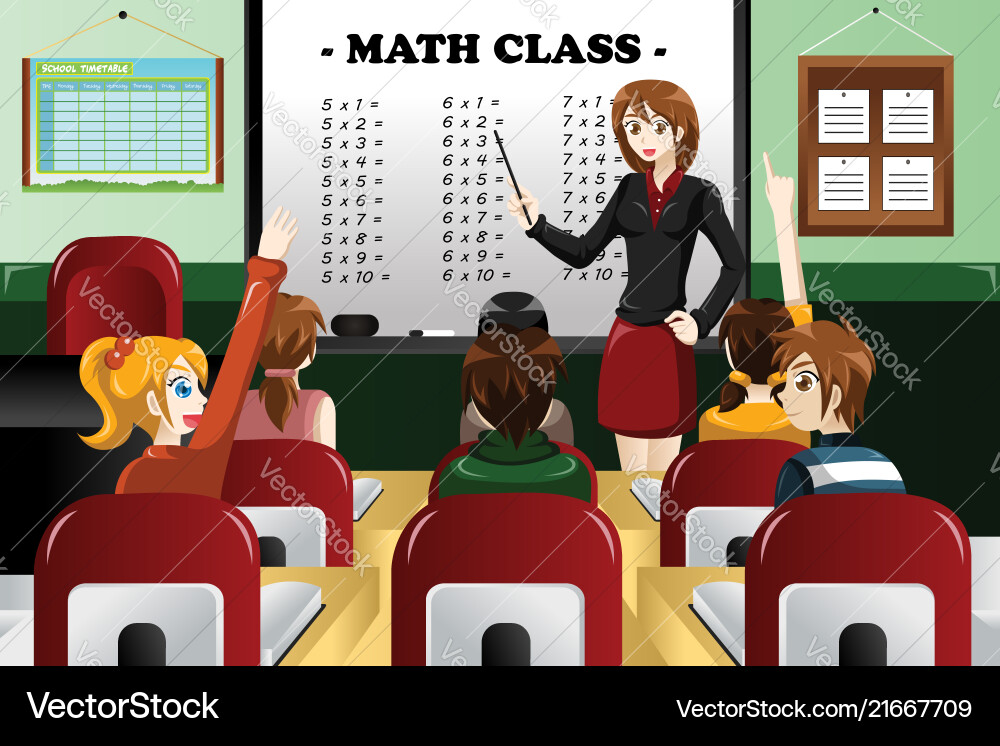 Student Studying Math Clipart