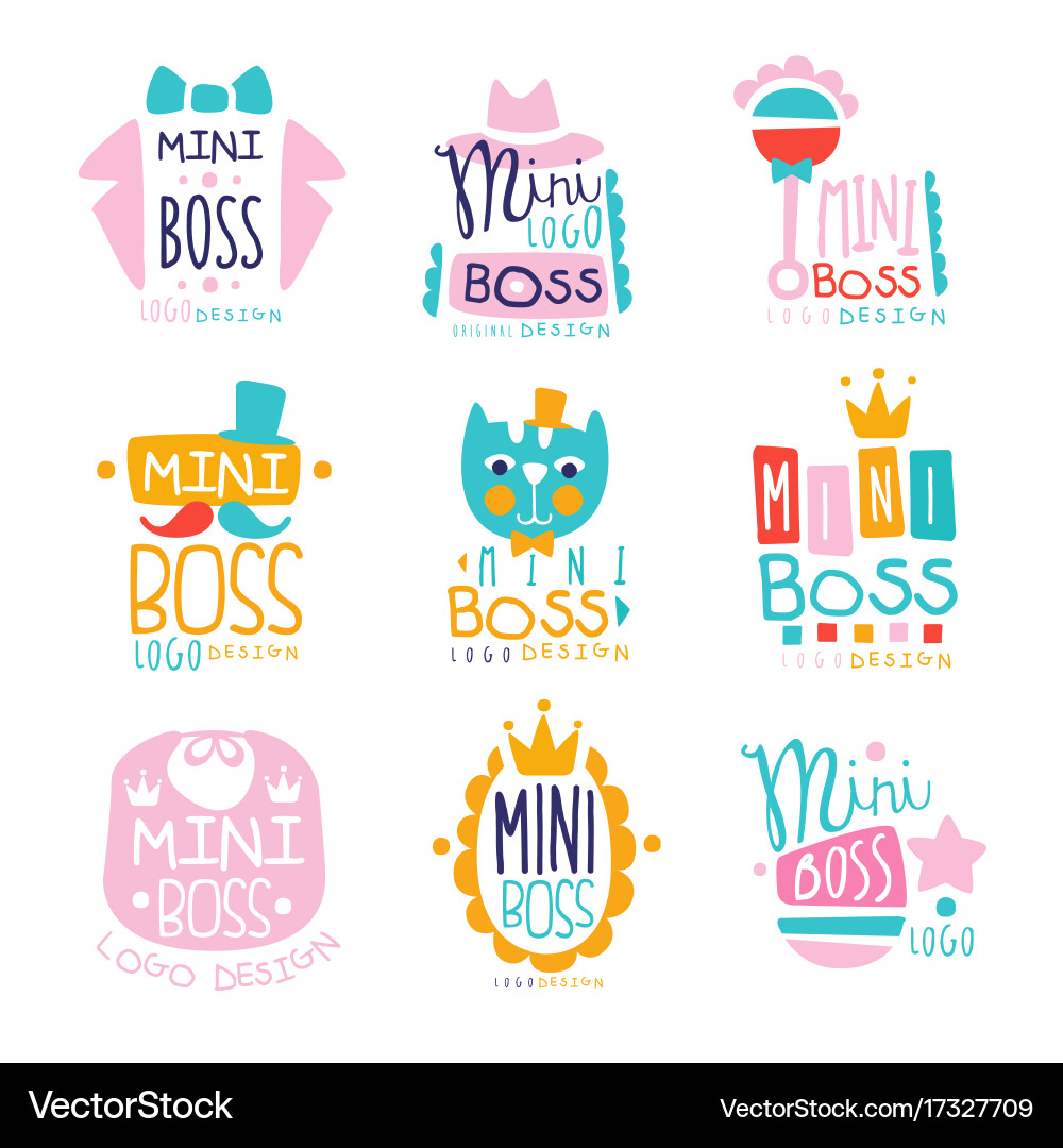 Mini boss logo original design colorful hand drawn