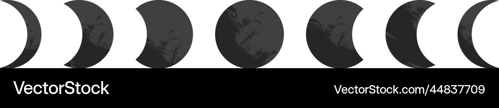 Mondphasensymbole Mondzyklus Formenzeichen Vektorbild