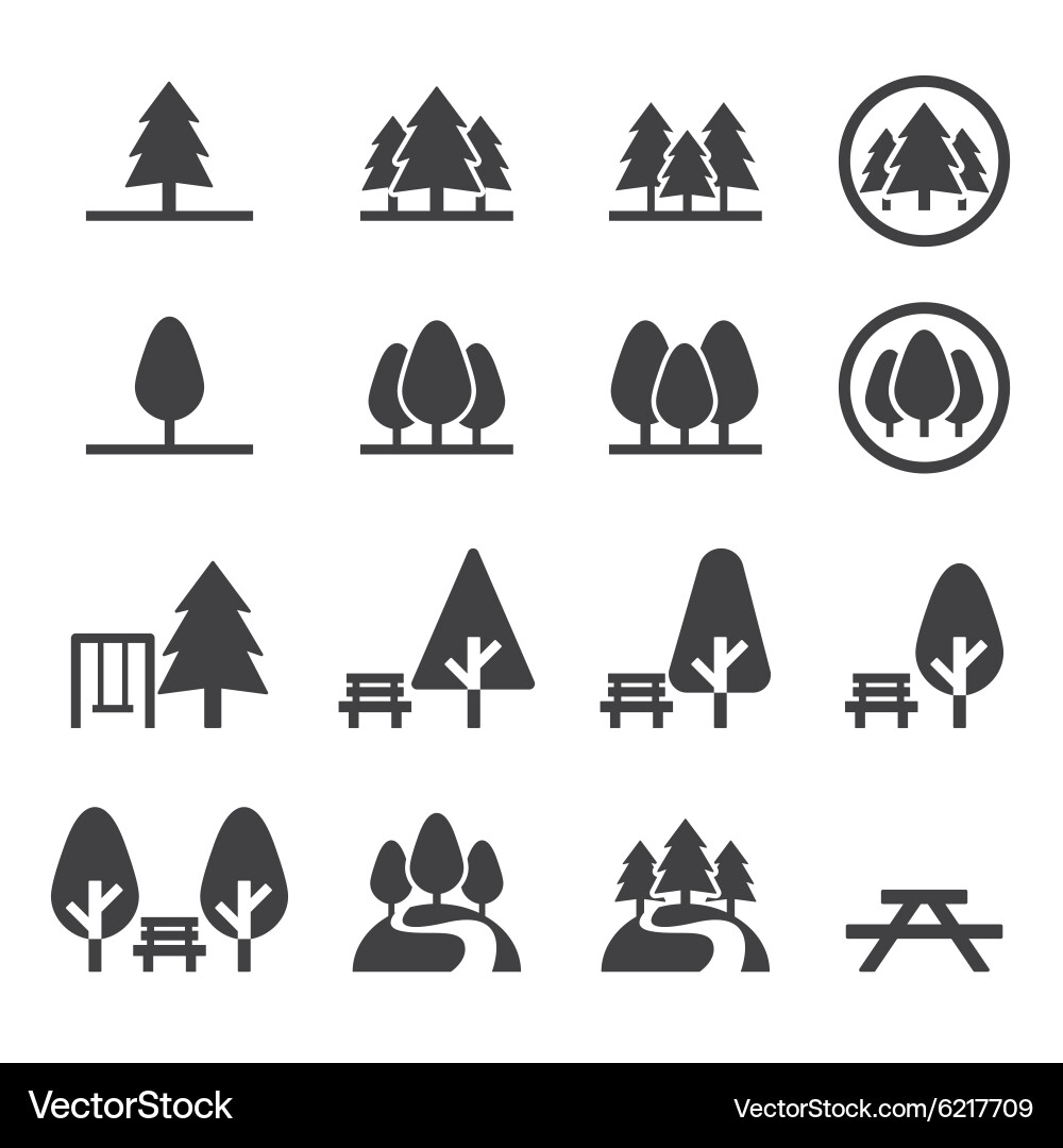 Park icon set Royalty Free Vector Image - VectorStock