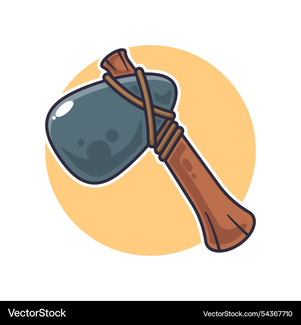 Ancient stone axe - cartoon Royalty Free Vector Image