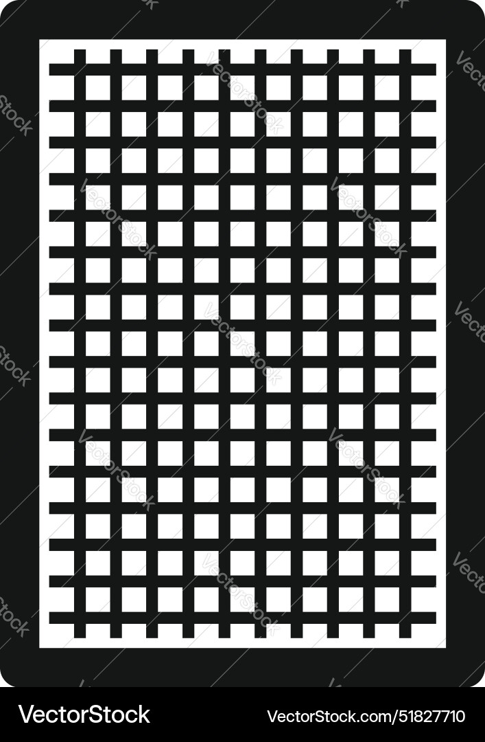 Black metal grate with rectangular cells is being Vector Image
