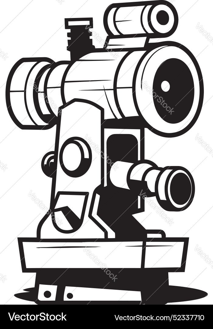 Black vision microscope iconic design lens focus Vector Image