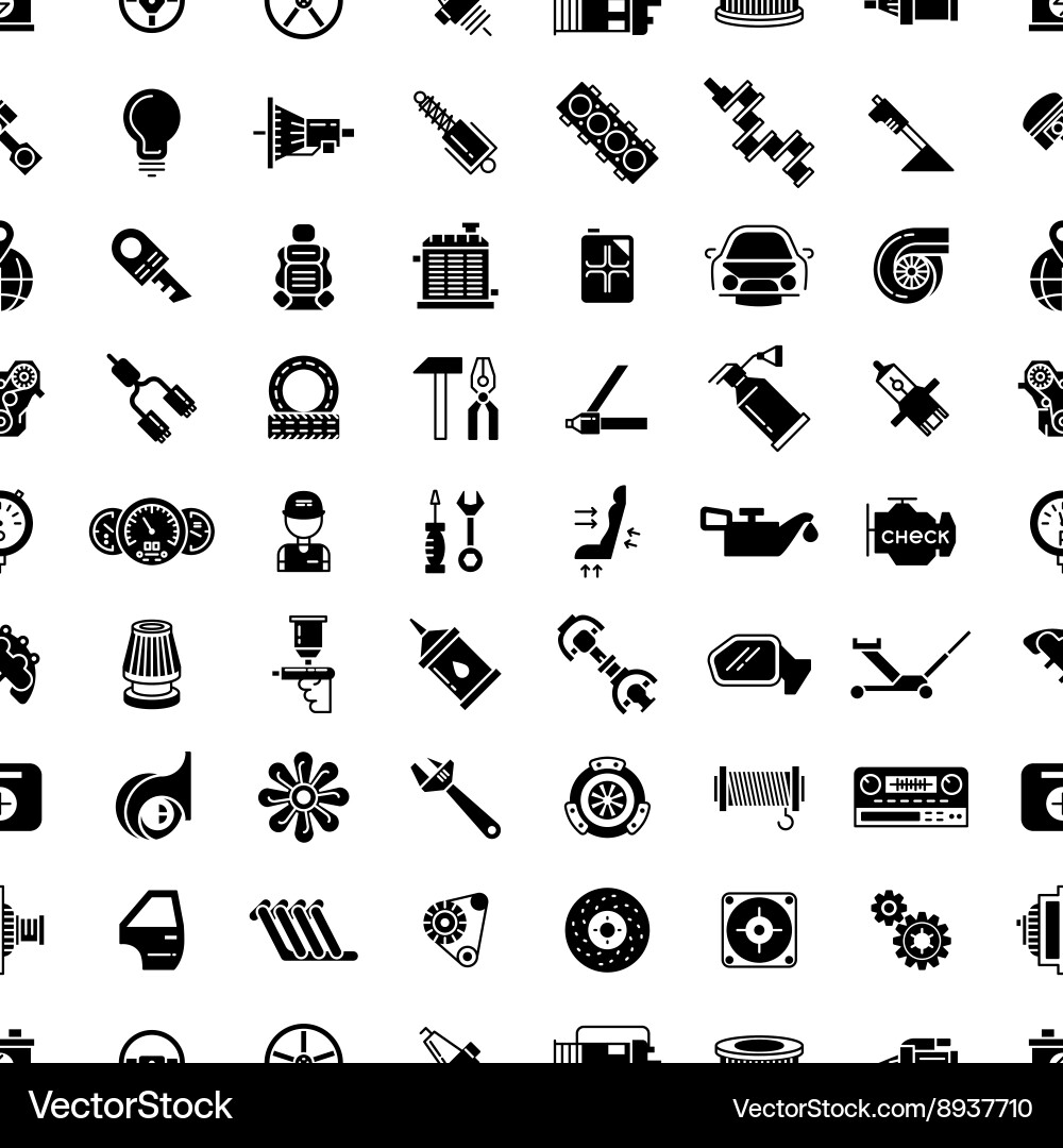 Car spare parts seamless pattern Royalty Free Vector Image