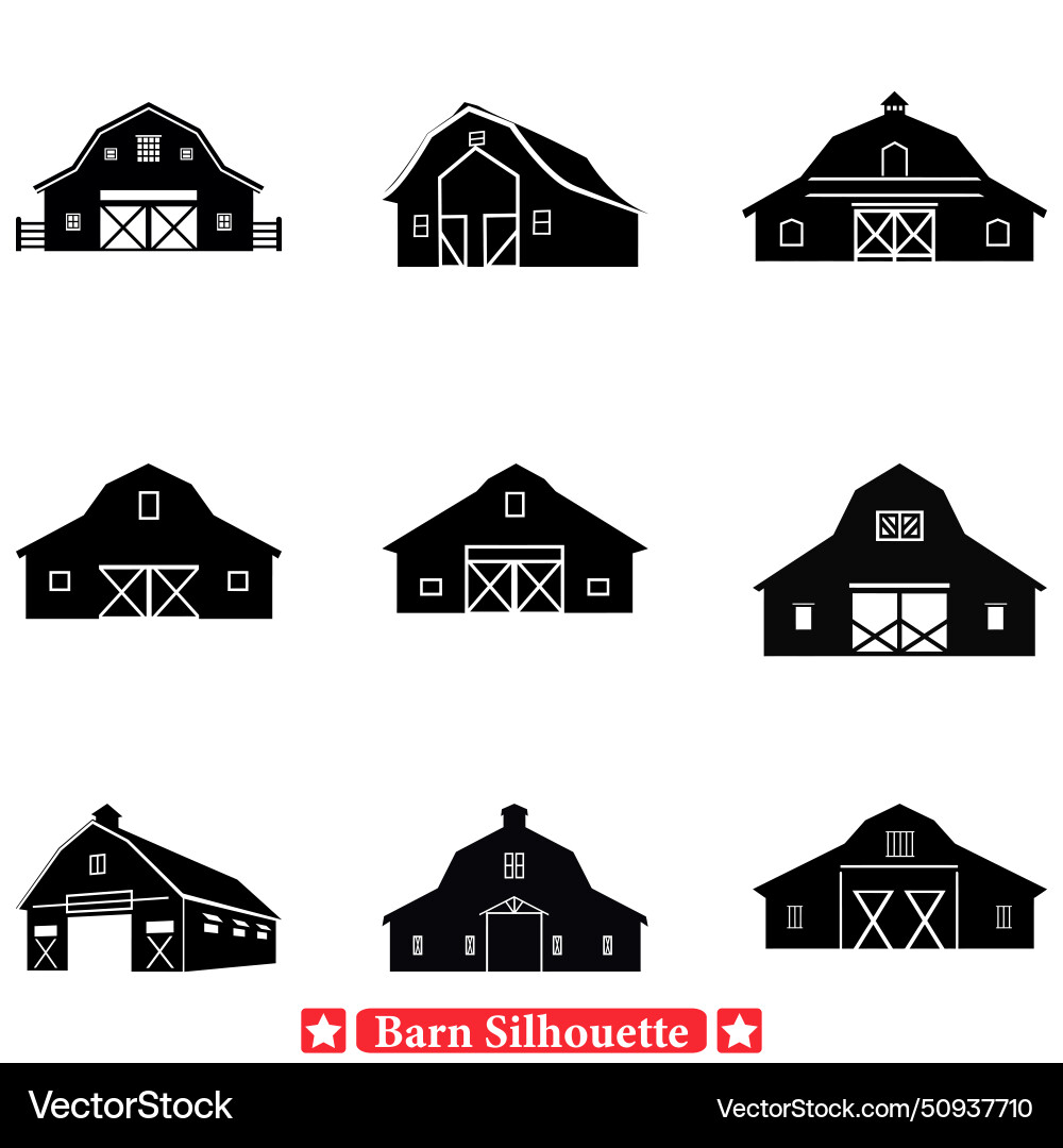 Countryside essence diverse barn pack for rural Vector Image