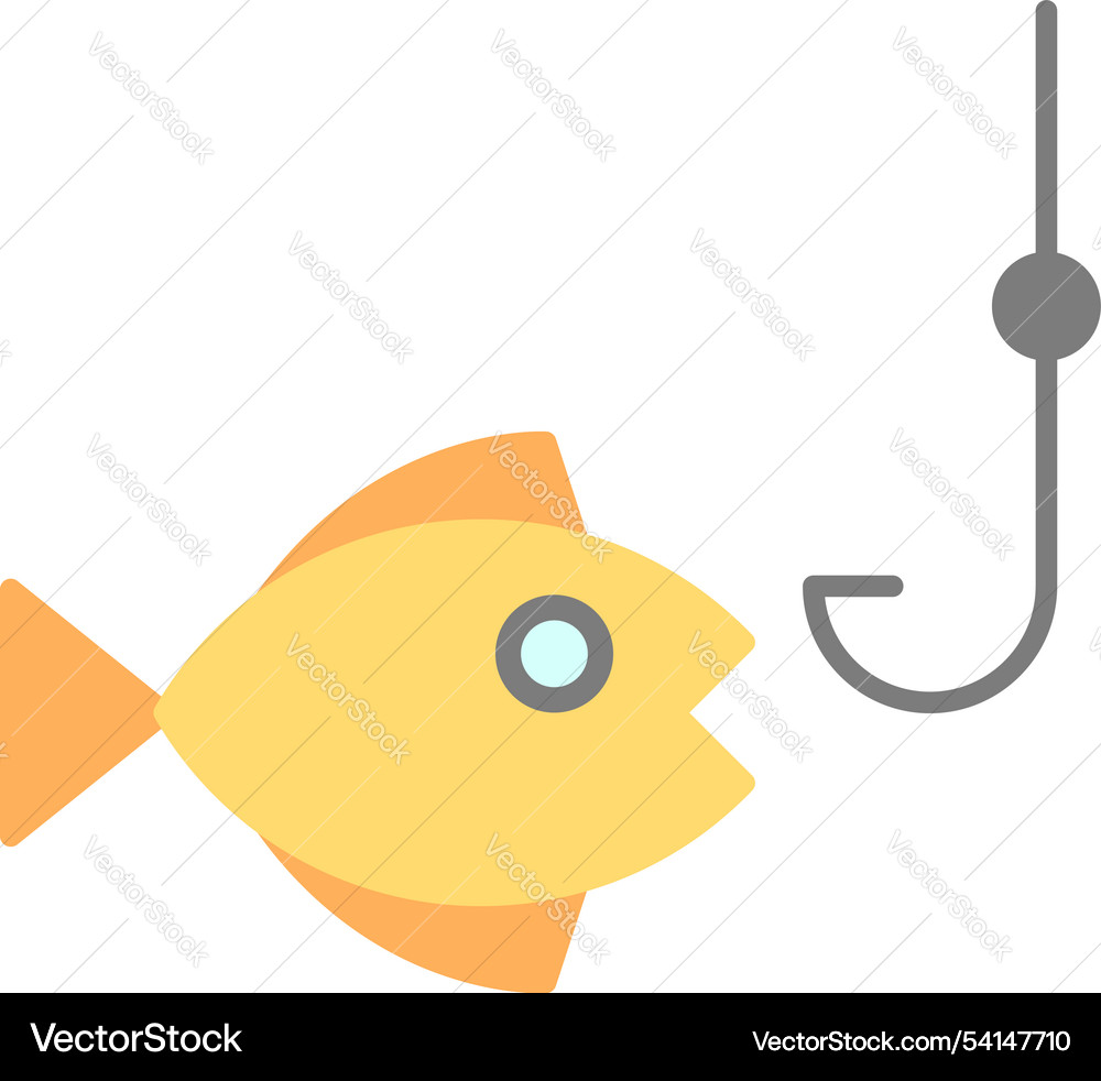 Fishing flat icon design Royalty Free Vector Image