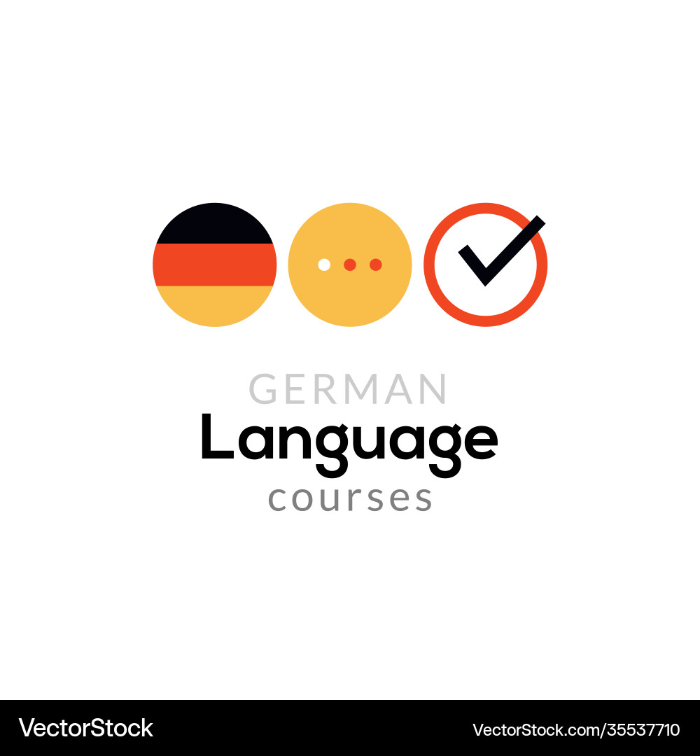 German language school logo course concept Vector Image