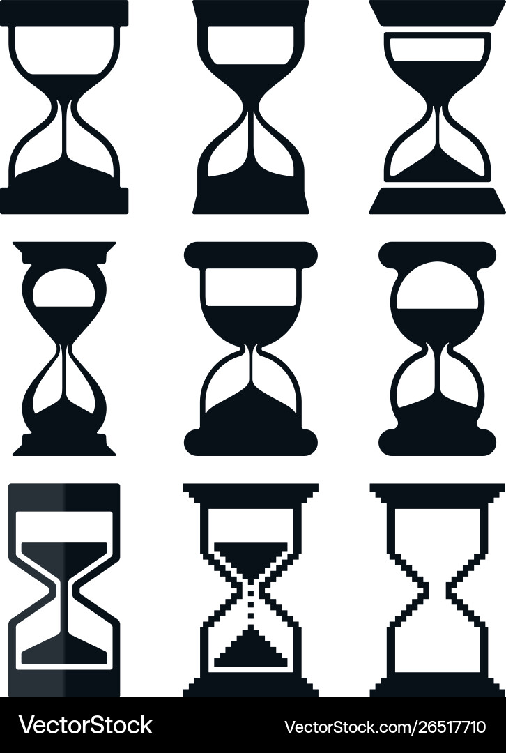 Hourglass icon set Royalty Free Vector Image - VectorStock