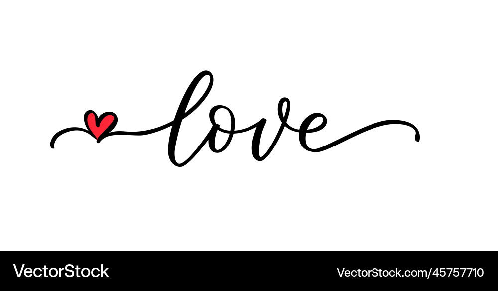 Love word hand drawn lettering modern calligraphy Vector Image