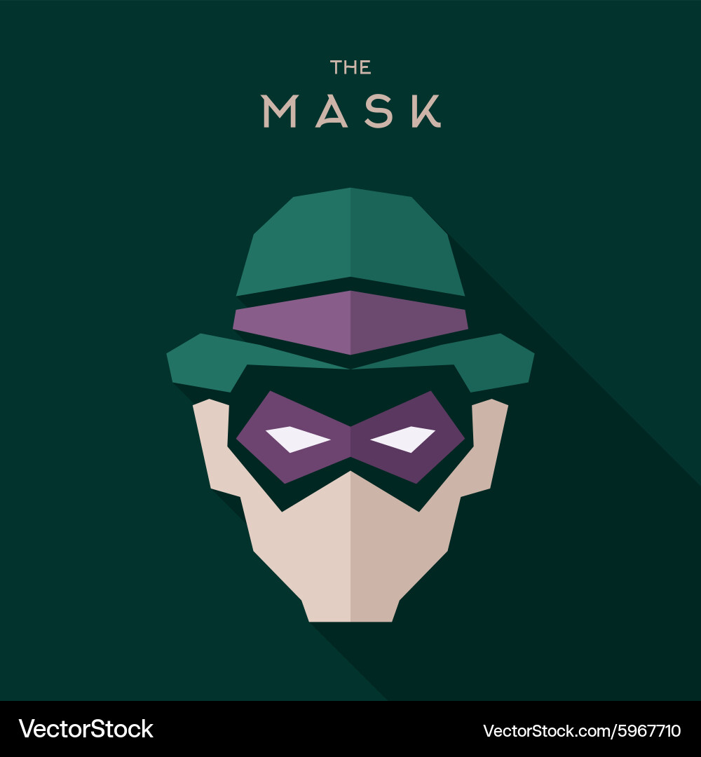 Mask hero superhero flat style icon logo Vector Image
