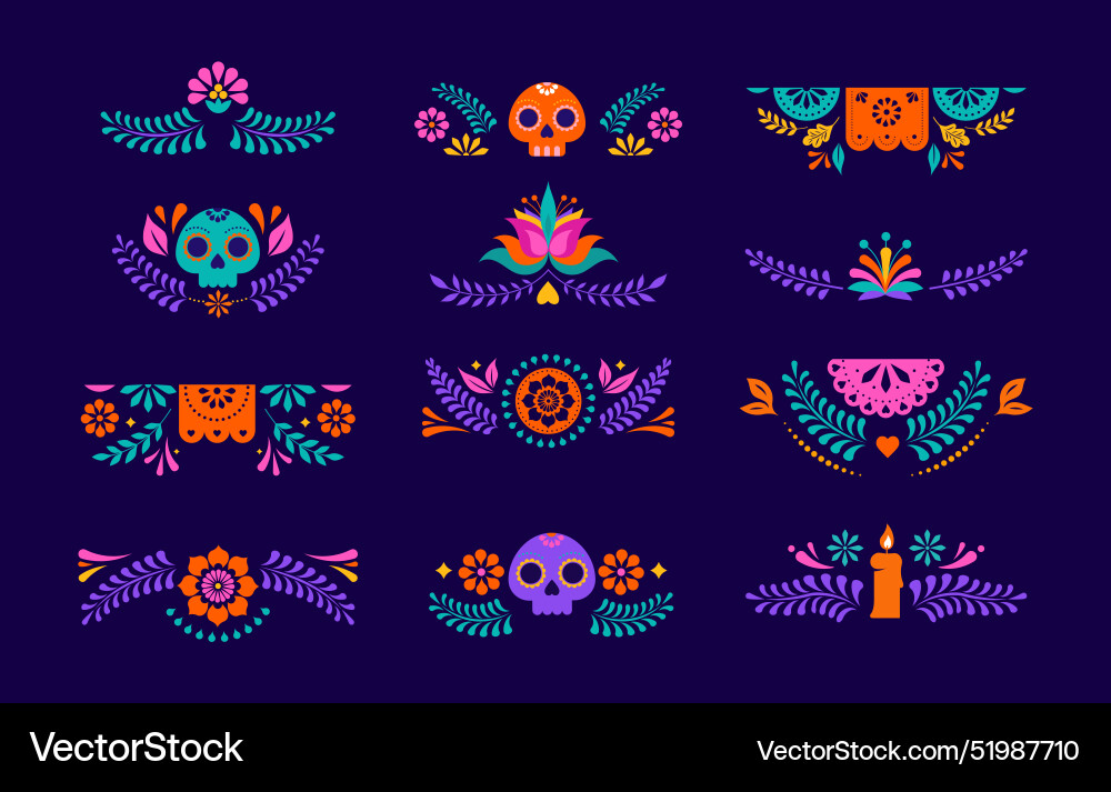Mexican Day of the Dead Decorations Royalty Free Vector