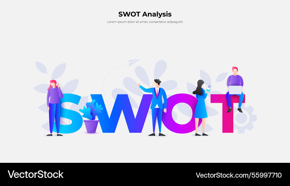 Of swot analysis Royalty Free Vector Image - VectorStock