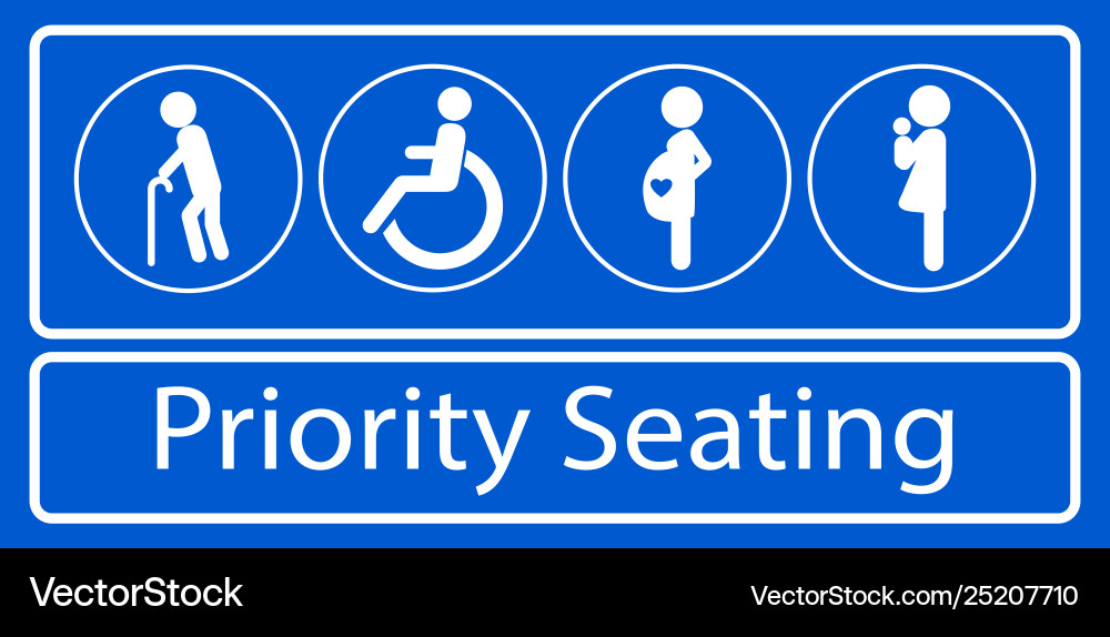 Priority Seating Sign Royalty Free Vector Image