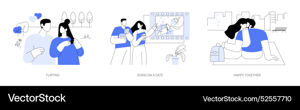 Students romantic relationship isolated cartoon Vector Image