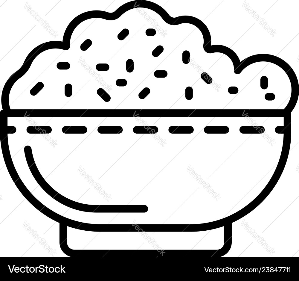 Bowl rice icon outline style Royalty Free Vector Image