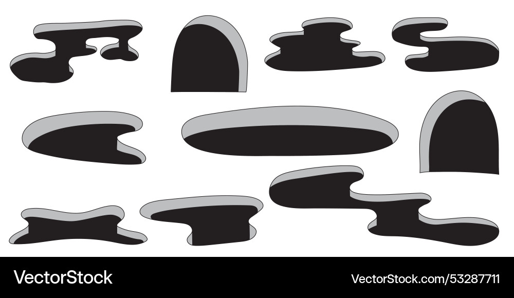 Cleft in the ground and a hole floor Royalty Free Vector