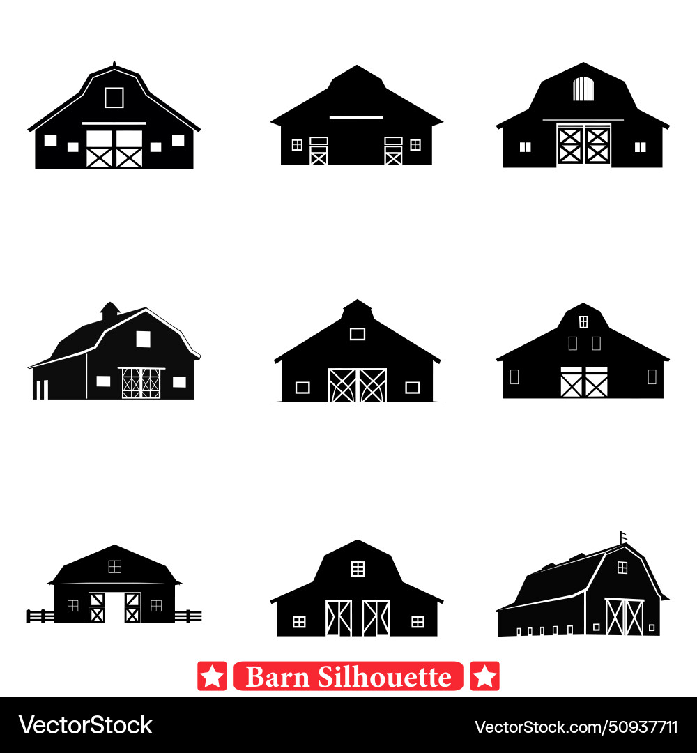 Farmstead vibes authentic barn silhouette designs Vector Image