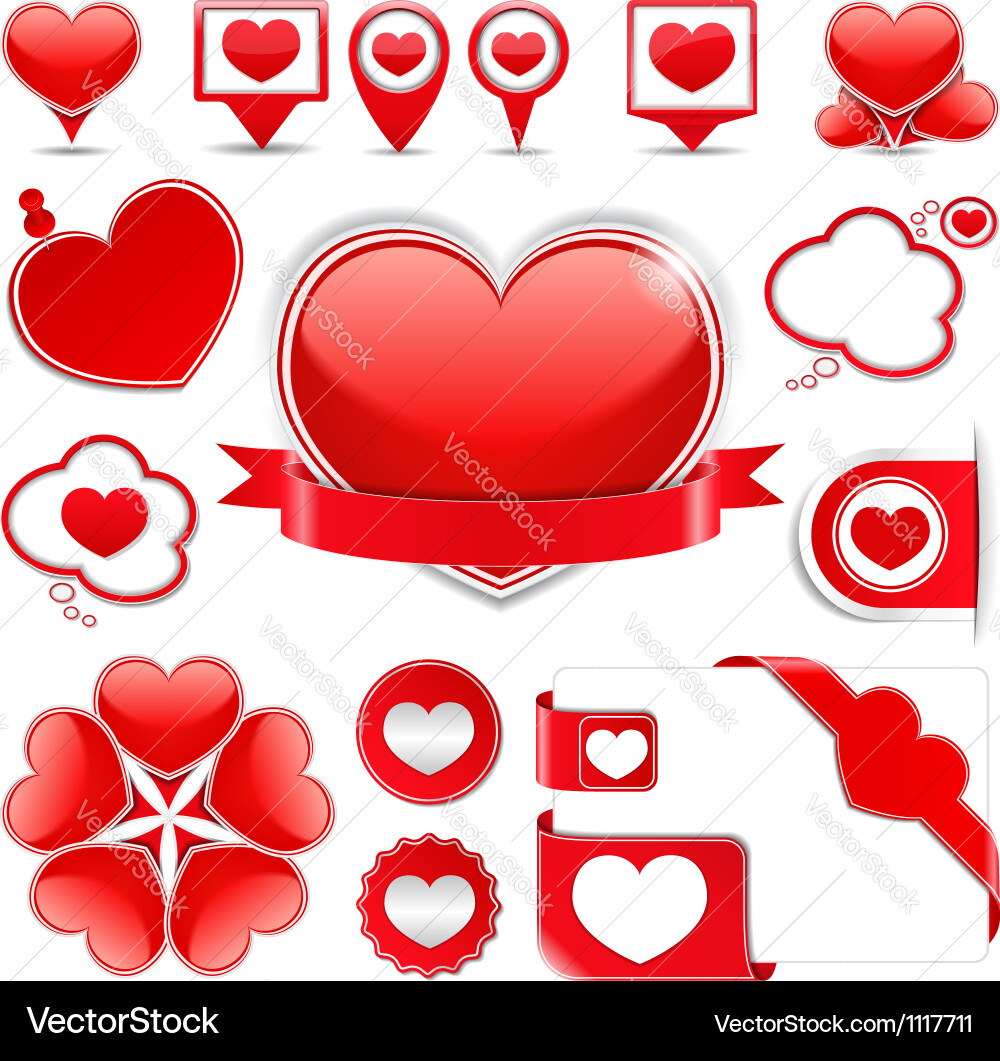 Heart Elements Collection Royalty Free Vector Image