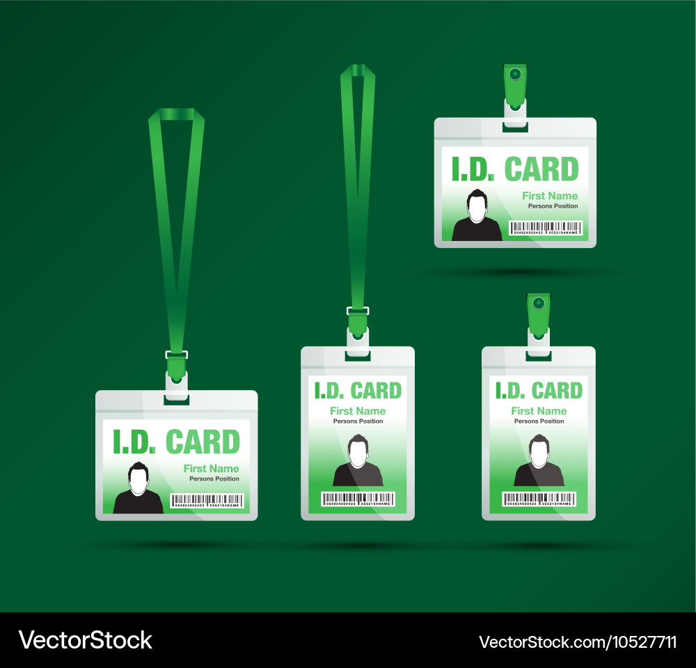Id card man green Royalty Free Vector Image - VectorStock