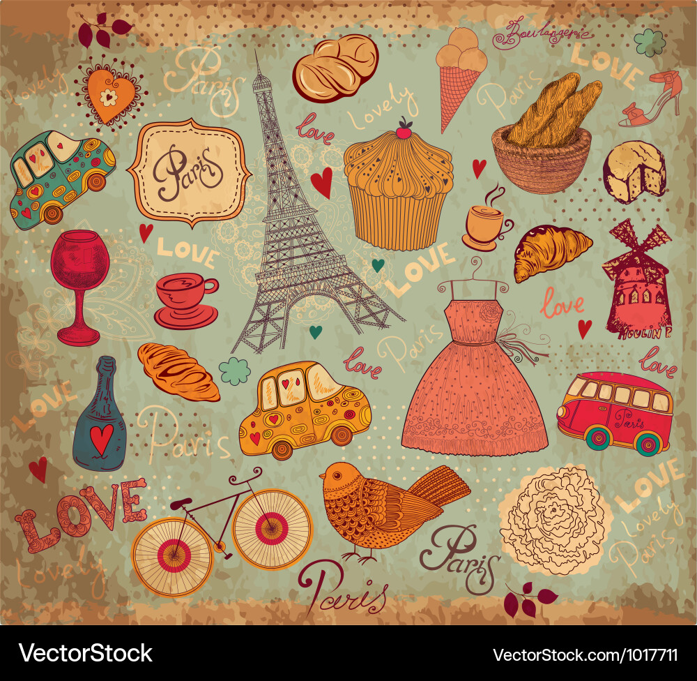 Parisian background Royalty Free Vector Image - VectorStock