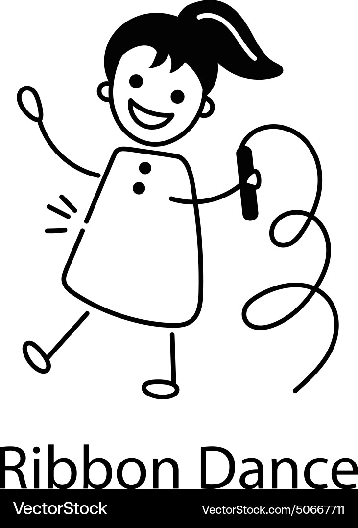 Ribbon dance Royalty Free Vector Image - VectorStock