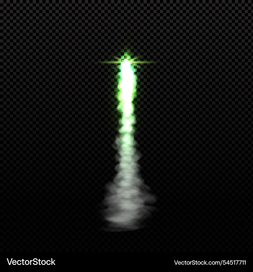 Rocket fire smoke trail with vapor and spark Vector Image