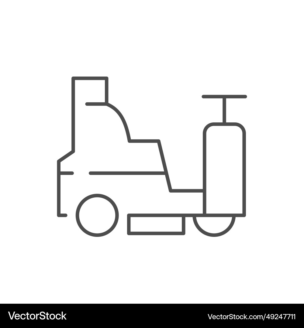 Scrubber dryer machine line icon Royalty Free Vector Image