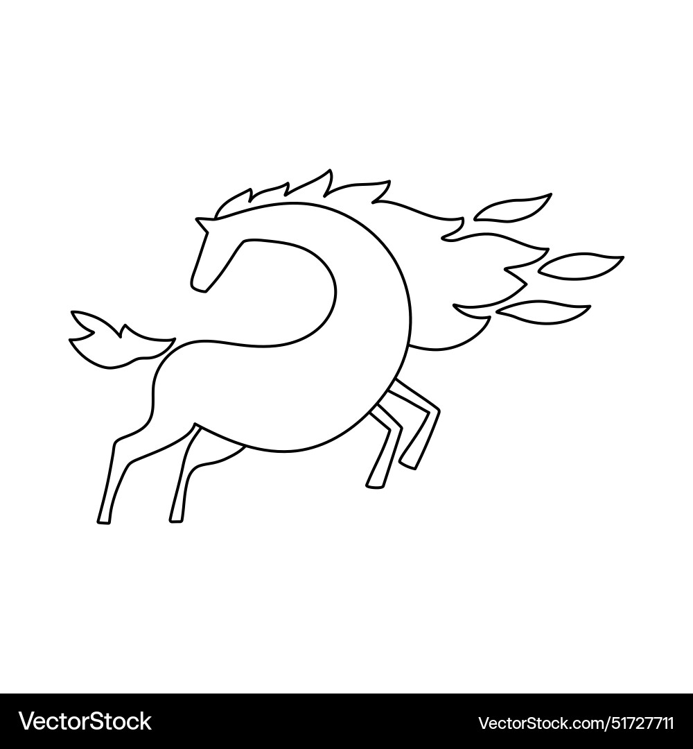 Simple linear horse icon folk mare Royalty Free Vector Image