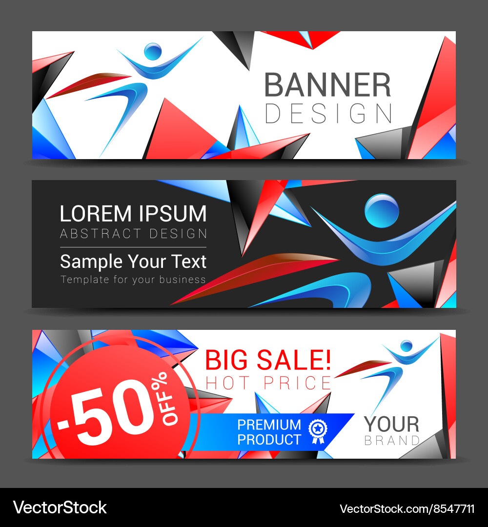 Superhero banners set logo Royalty Free Vector Image