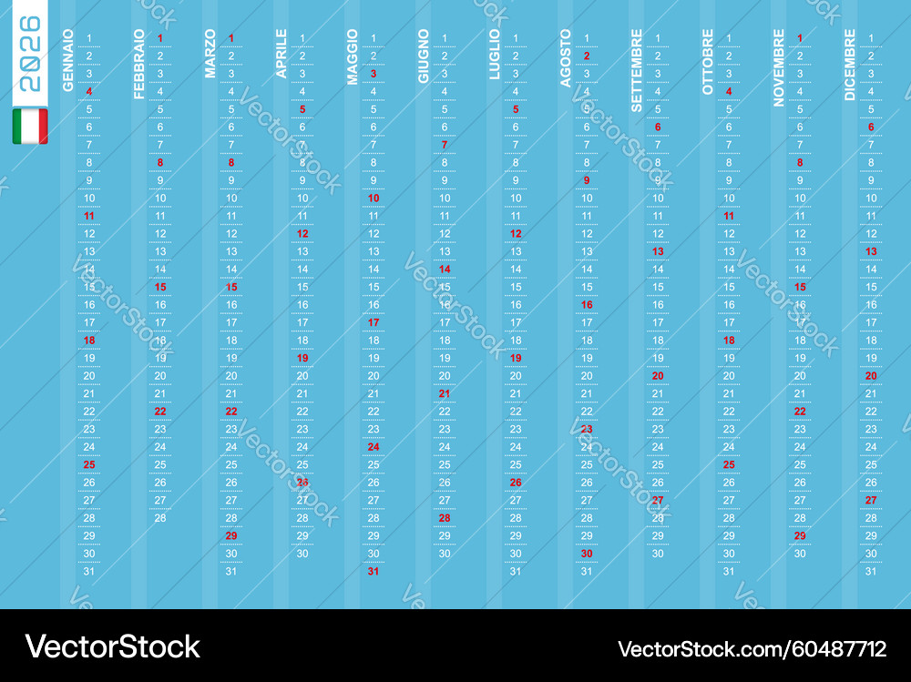 2026 Vertical Calendar – Royalty-Free Vector | VectorStock