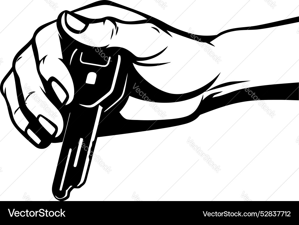 Access granted hand with key logo Royalty Free Vector Image