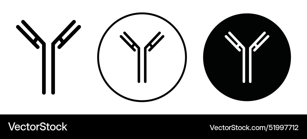 Antibody outline icon collection or set Royalty Free Vector