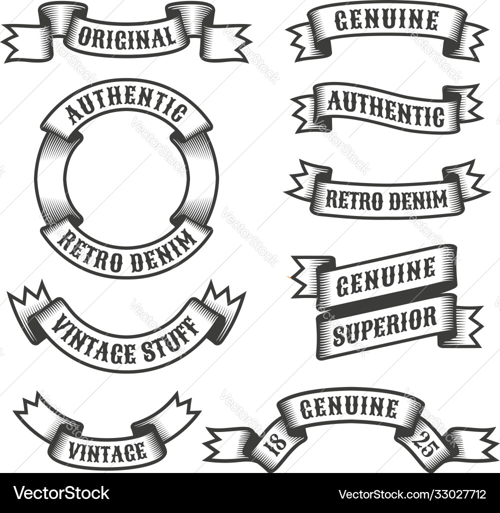 Authentic retro vintage ribbons Royalty Free Vector Image