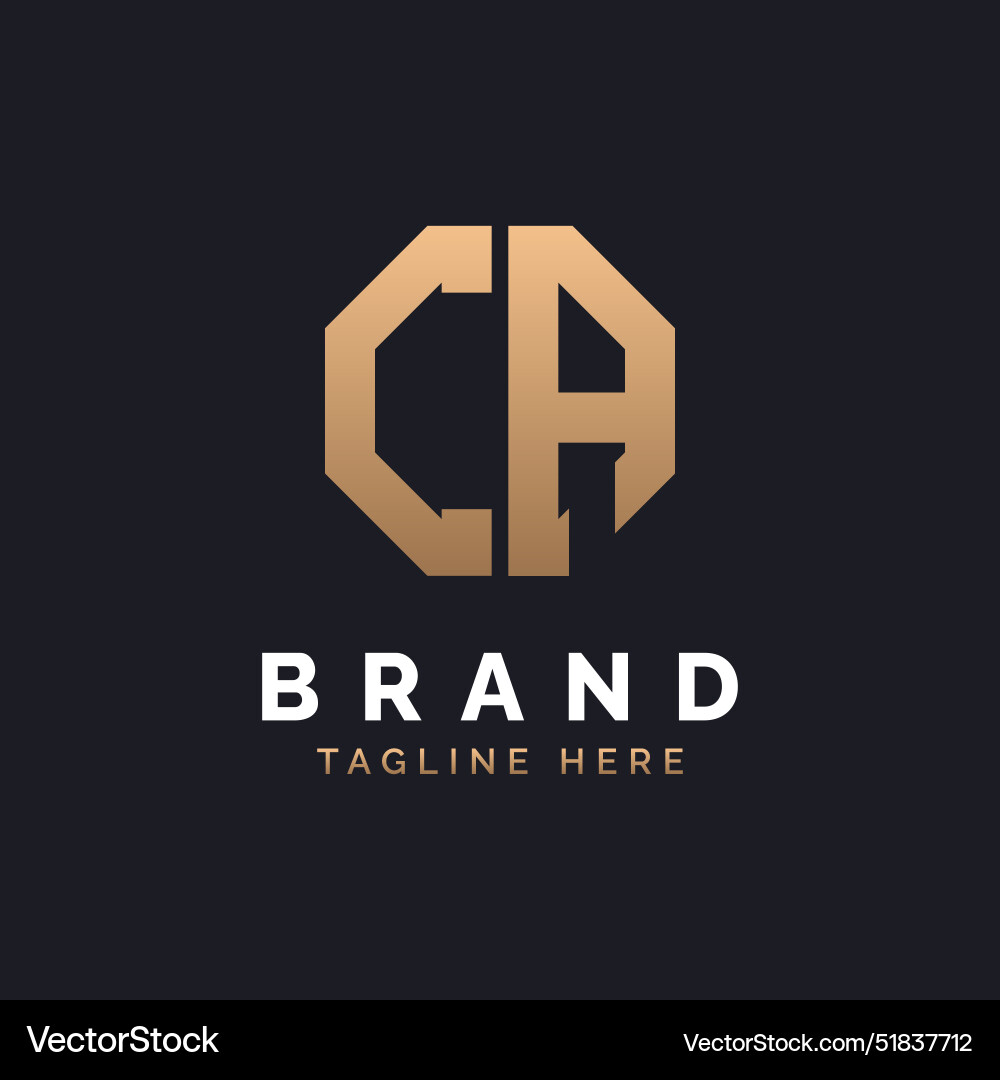 Ca logo design modern minimal elegant and luxury Vector Image