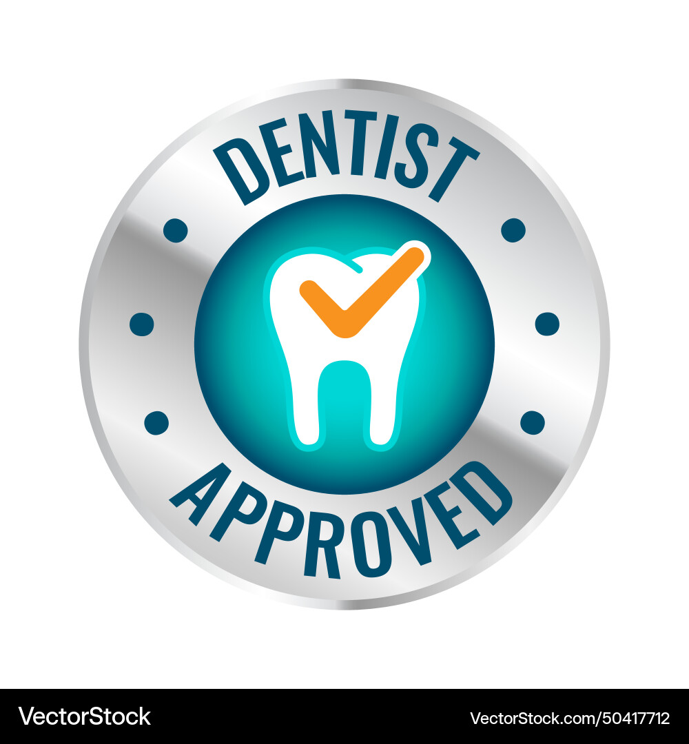 Dentist recommended approved icon logo badge Vector Image