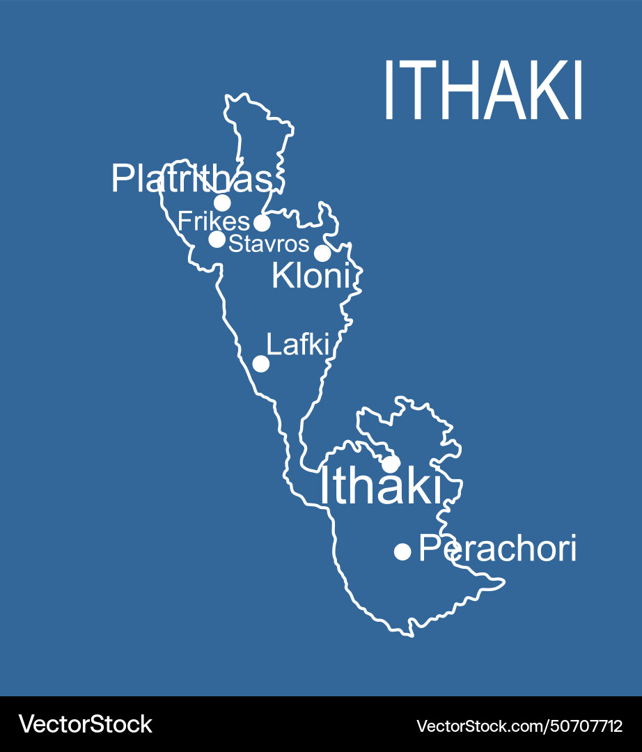 Greece island ithaki map line contour silhouette Vector Image