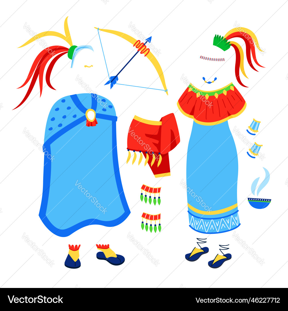 Indigenous clothing - flat design style Royalty Free Vector